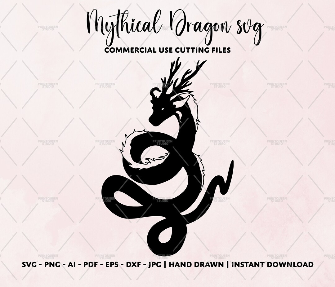 Mythical Dragon Svg, Dragon Svg, Dragon Silhouette, Dragons Svg Cut ...