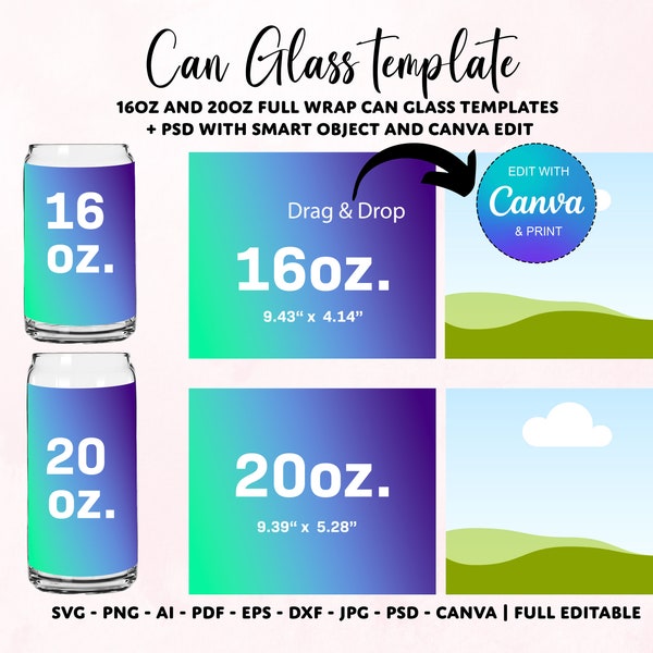 Can Glass Svg - Etsy