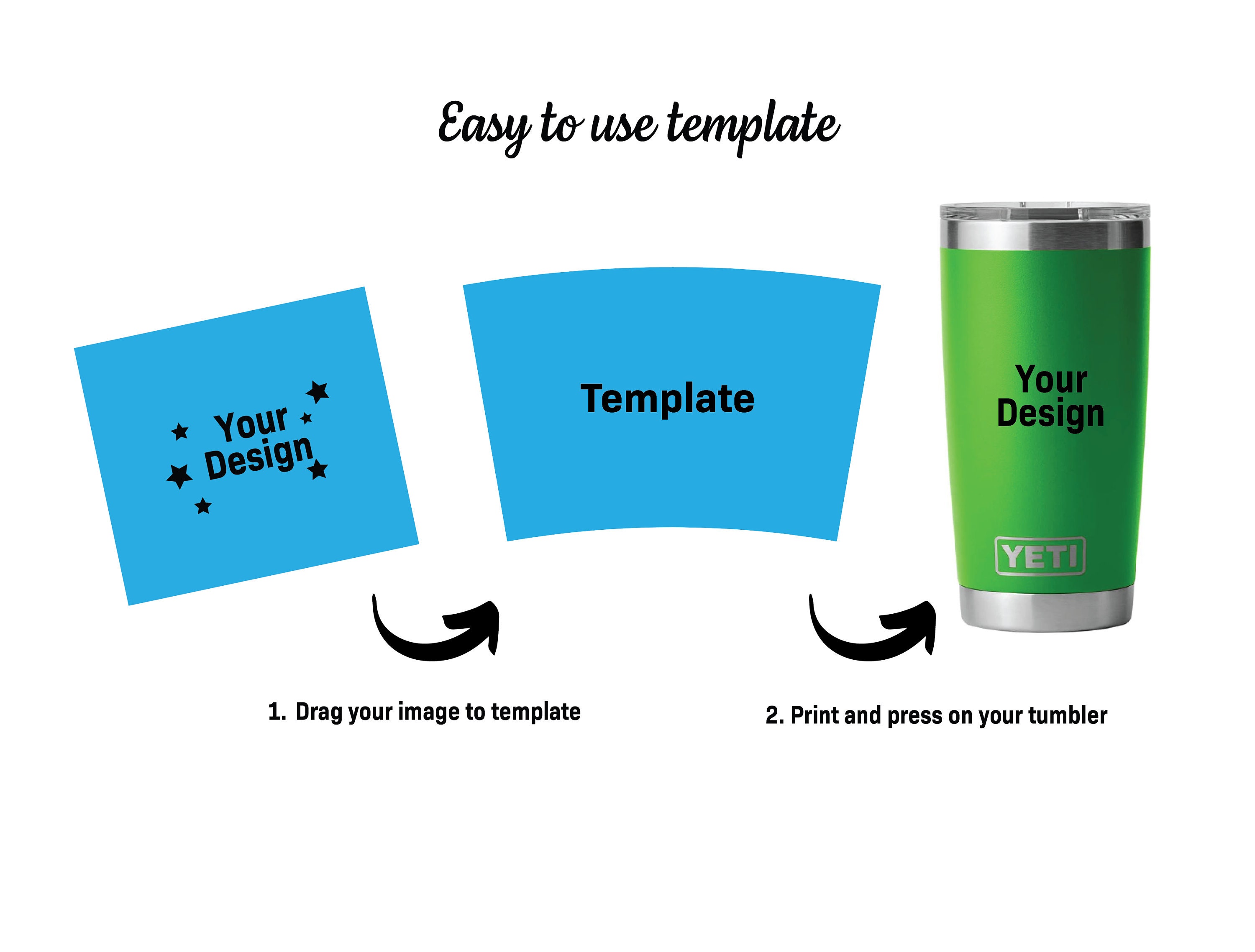 20oz Yeti Rambler Tumbler Template: Canva Sublimation Wrap (digital ...