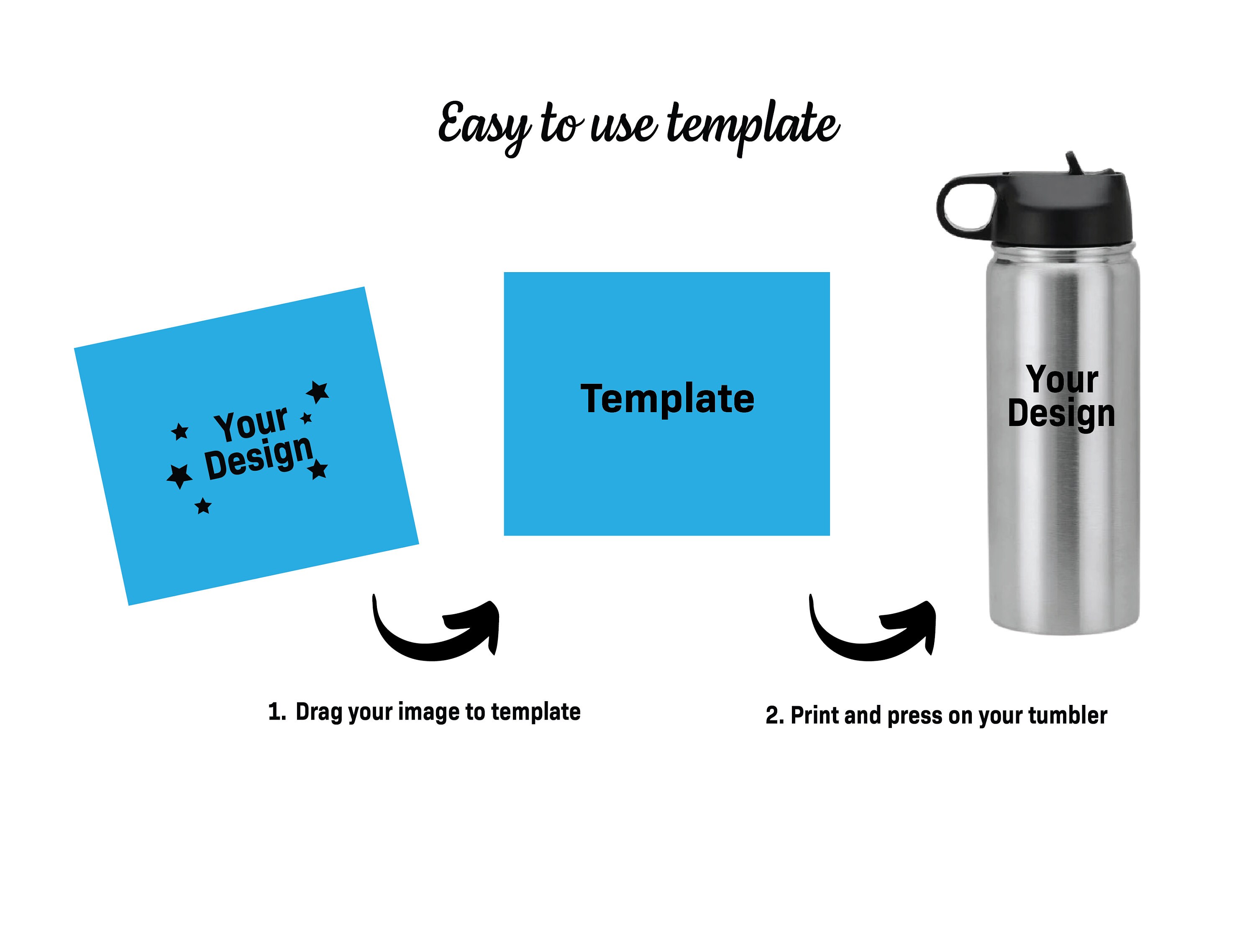 18oz Hydro Water Bottle Tumbler Template: Canva & PSD (digital Download ...