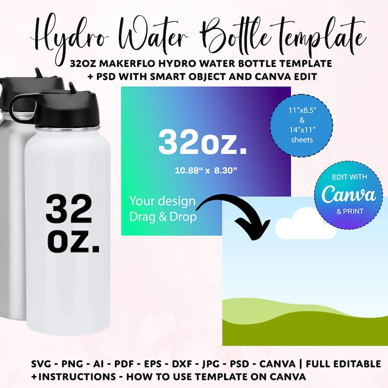 32oz Bottle With Design - Etsy