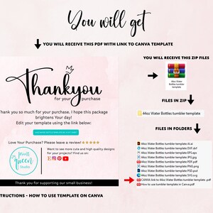 44oz Water Bottle Tumbler Template: Sublimation Design (canva, PSD, SVG ...