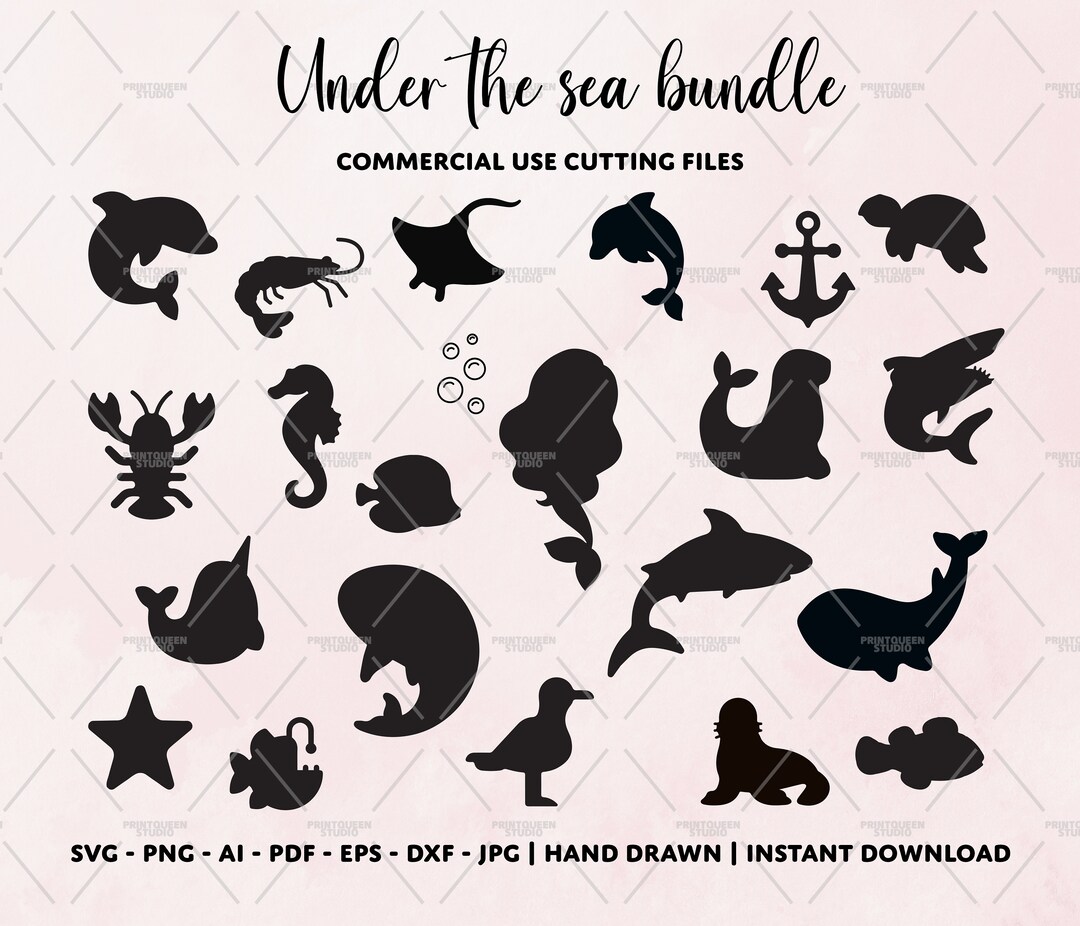Under the Sea SVG, Sea Animals SVG Bundle, Mermaid Svg, Anchor Svg ...
