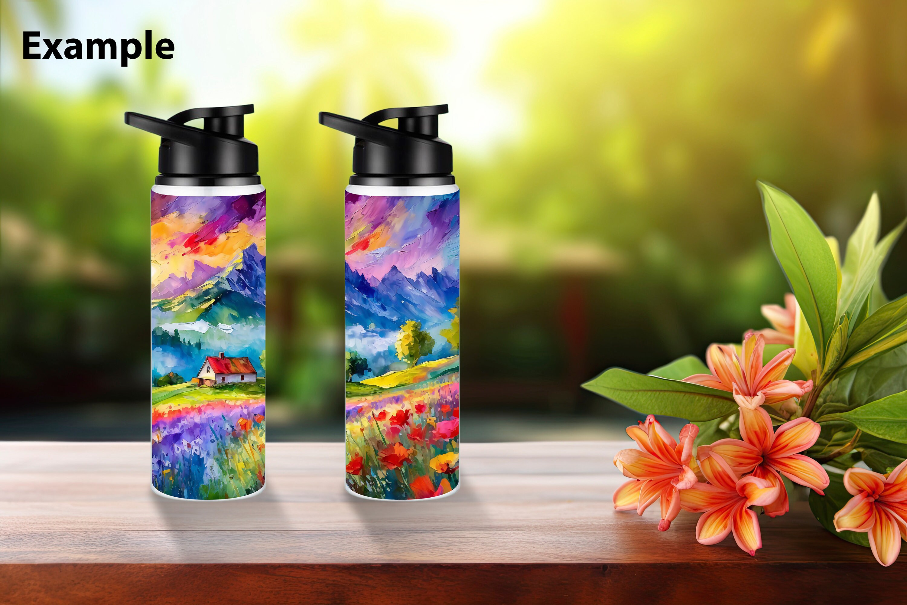 25oz Water Bottle Template, Aluminium Water Bottle Sublimation, Water ...