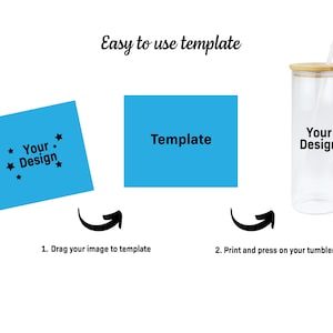 25oz Glass Can Straight Wrap Template, 18oz Glass Can Sublimation ...