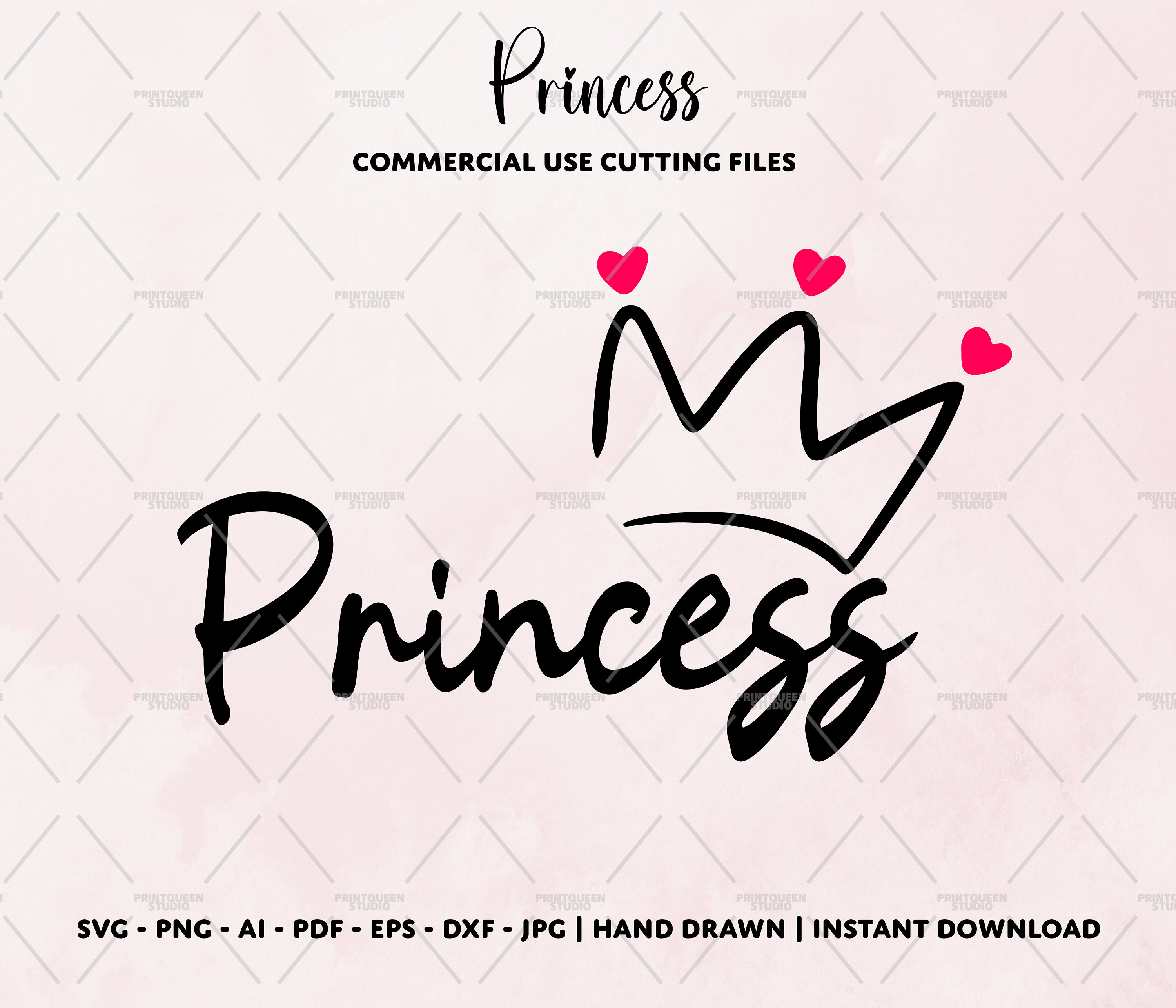 Princess Svg, Little Princess Png, the Word Princess With a Crown Png ...