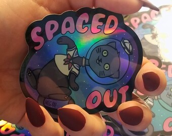 Cat Sticker Astro Cat Holographic Sticker Astronaut - Etsy