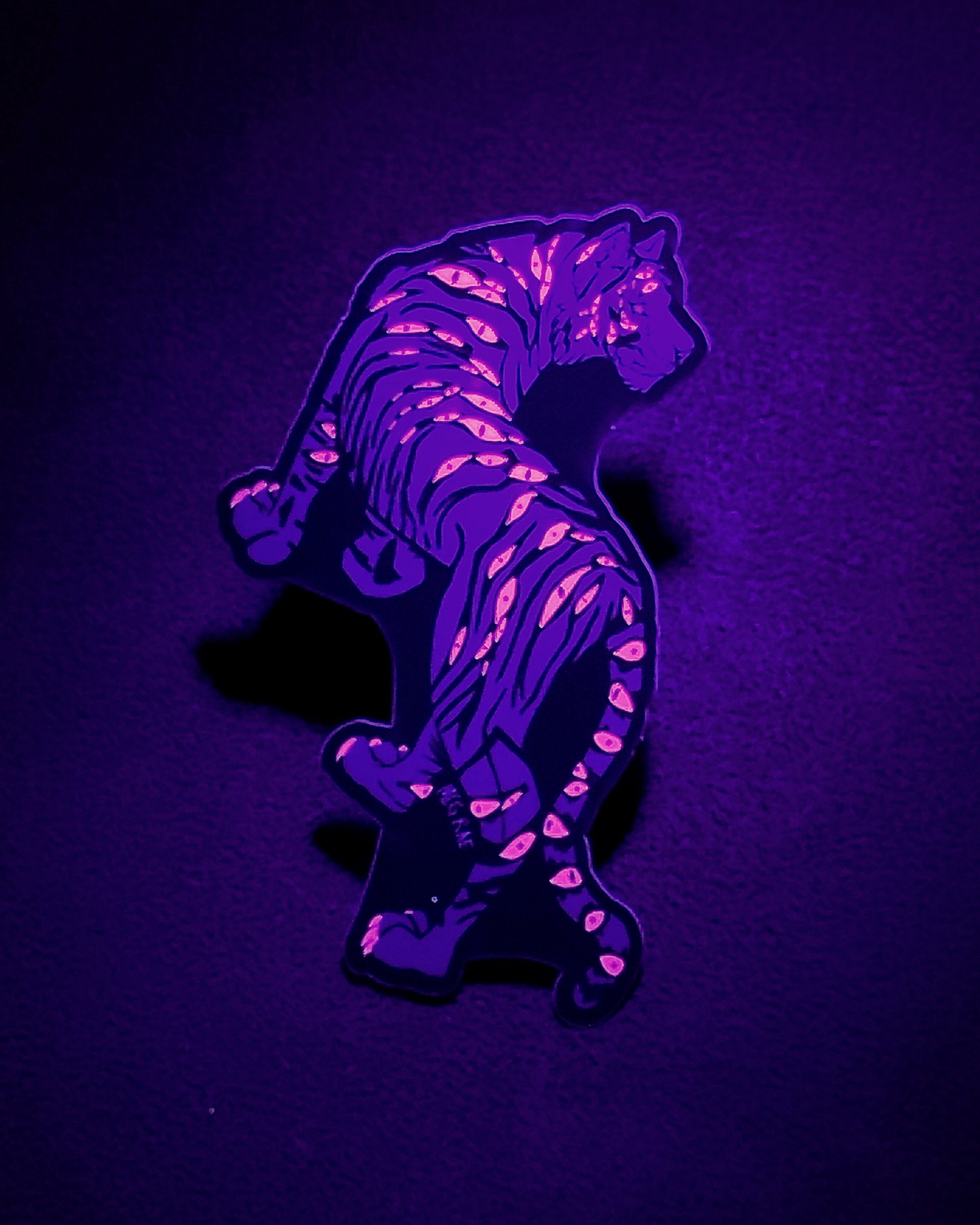 Creepy Tiger Eyes UV Reacitve Blacklight Sticker Cryptid Drawing, 90's ...