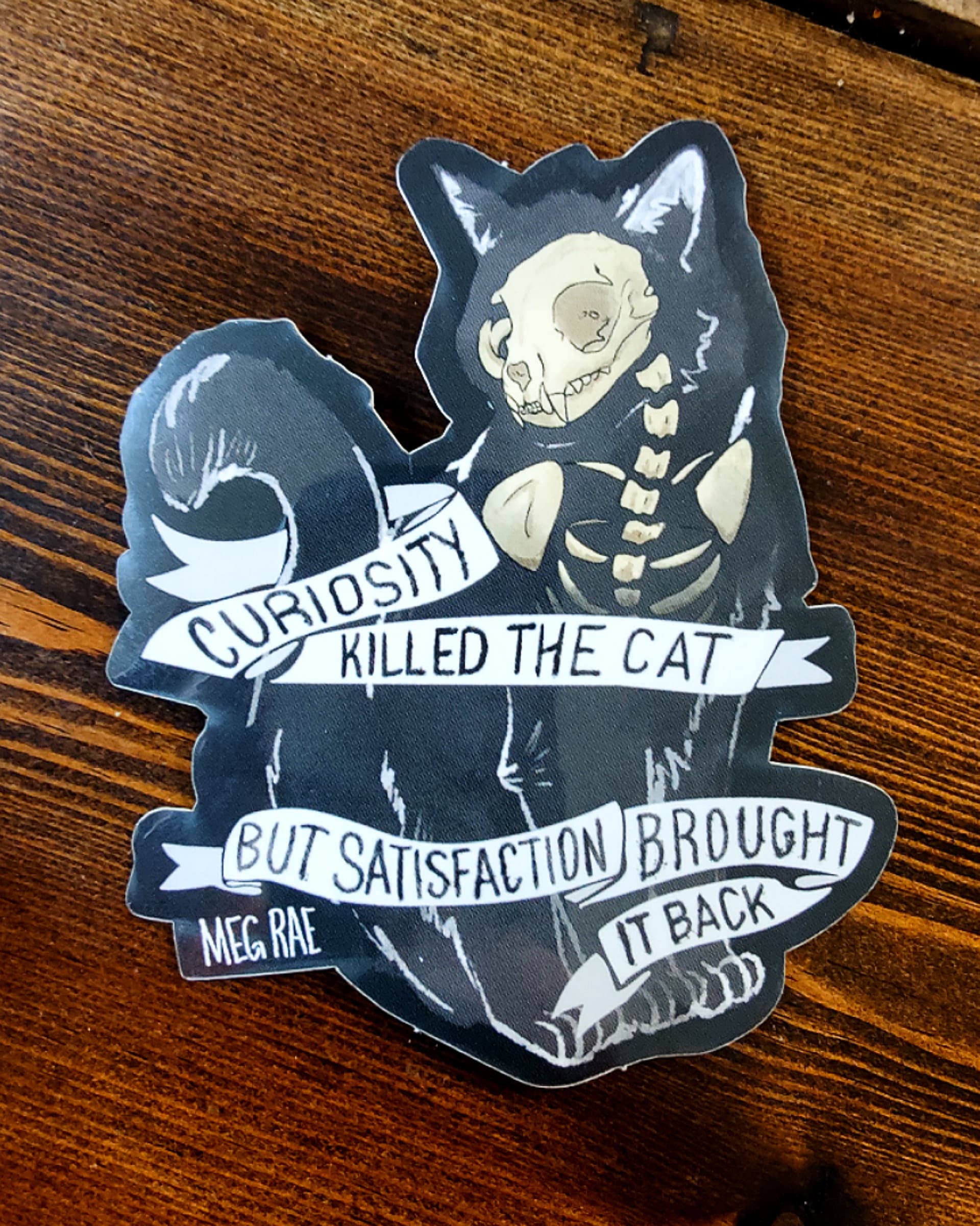 Curiosity Killed the Cat Sticker Dark Art Weirdcore Vinyl - Etsy