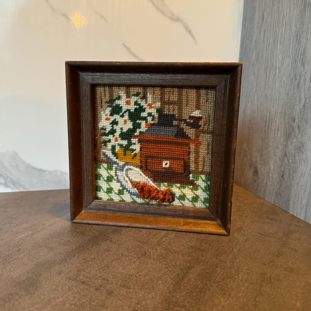 Love Coffee Then Youll Love This Vintage Needlepoint Coffee Grinder ...