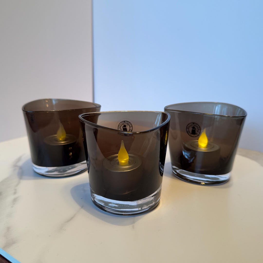 IKEA Smoky Glass Votive Trio – Modern Swedish Design - Etsy
