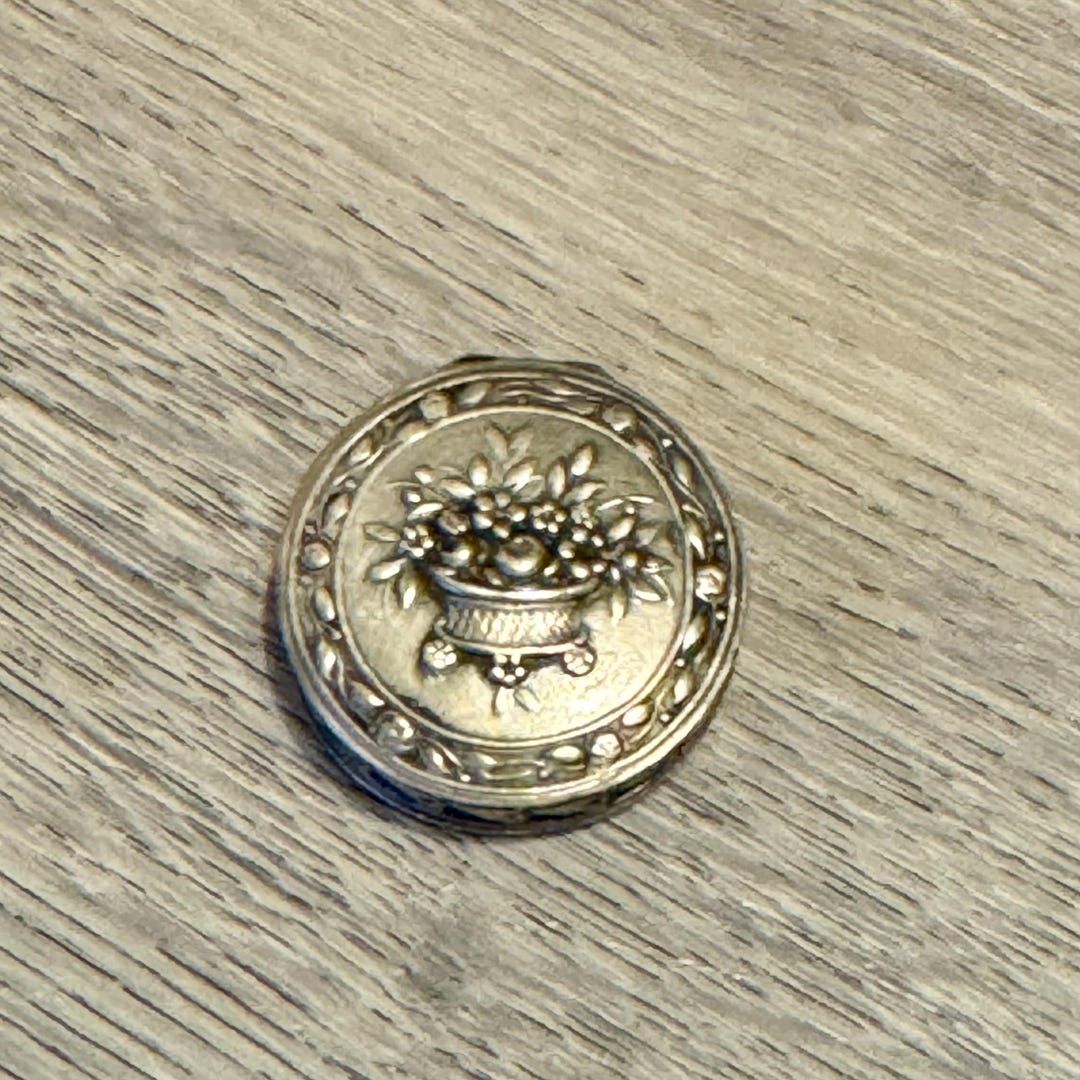 German Silver Antique, Beautiful Three-dimensional Decorated Pill or ...