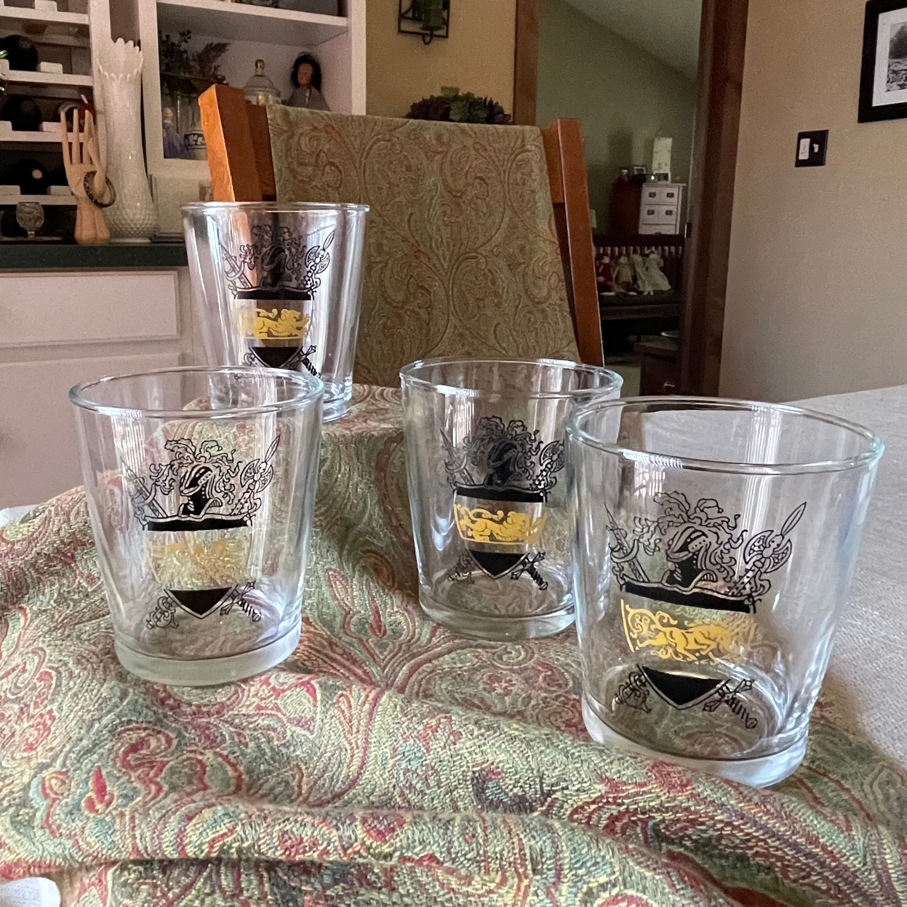 Midcentury Scotch Glasses Set - Coat of Arms – Classy and Elegant! - Etsy