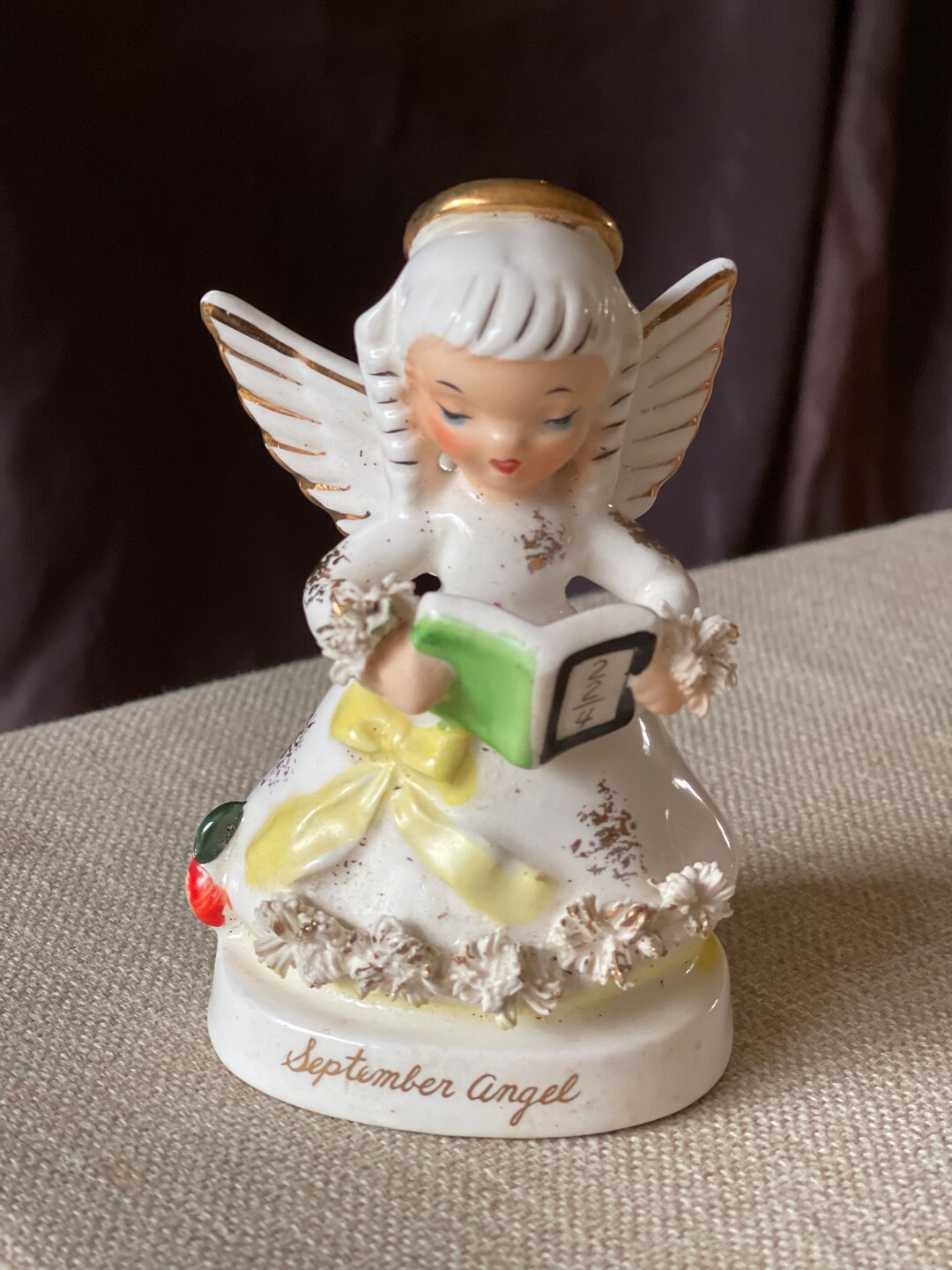 Kitsch Napco September Angel Figurine Ready to Learn Her Abcs - Back to ...
