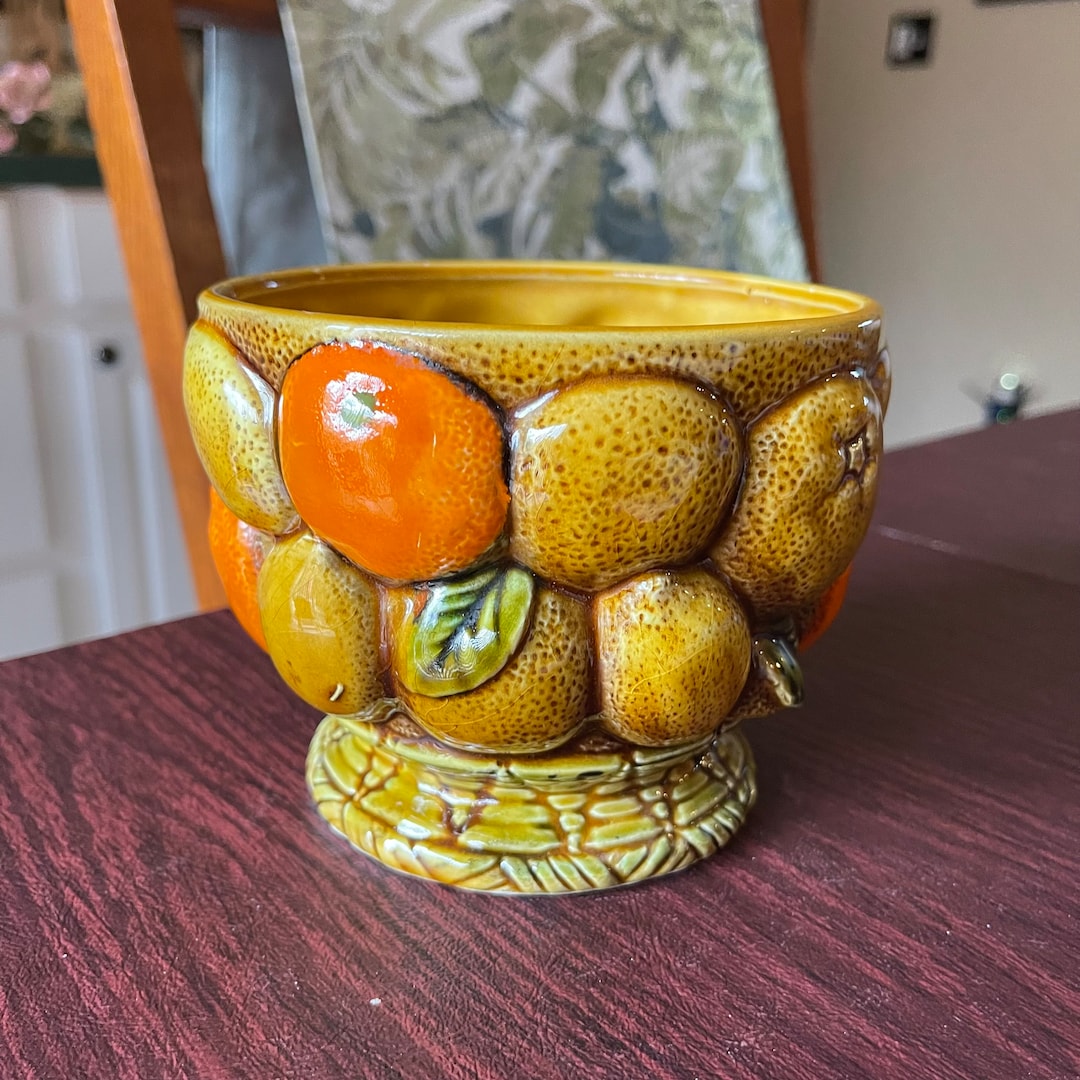 Inarco “orange Spice” Pattern Flowerpot or Bowl for Clementines! - Etsy