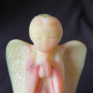 Fenton Burmese Satin Angel, Uranium Glass, Hand Painted Stunning Gift ...