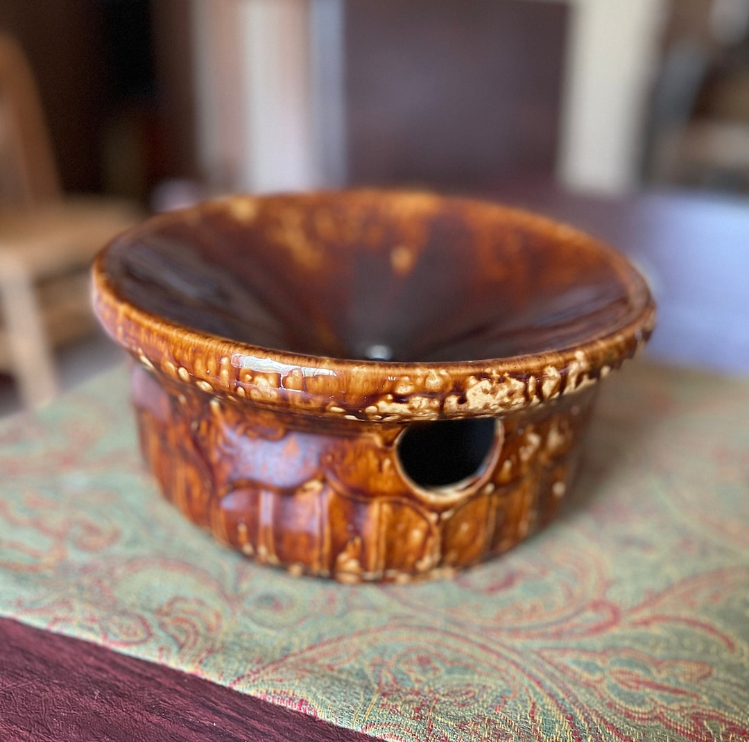 Rockingham or Bennington Pottery Spittoon or Cuspidor / Early American ...