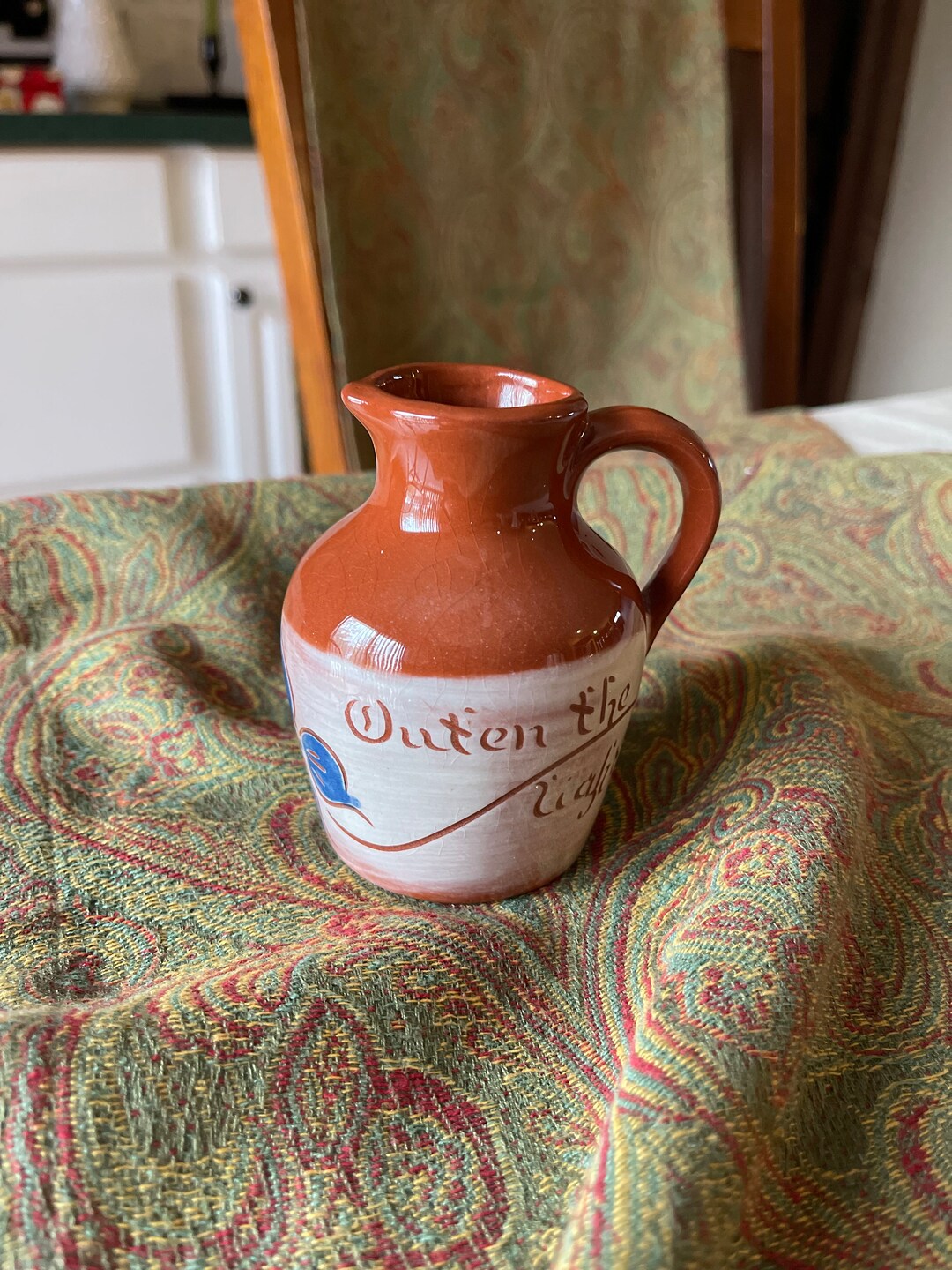 Sweet Little Folk Art Jug, Motto Ware. Tourquay-style, Outen the Light ...