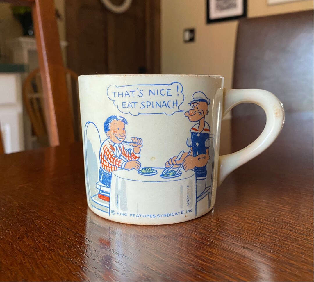 Early, Rare Popeye Ceramic Mug "that’s Nice Eat Spinach!" King Feature ...