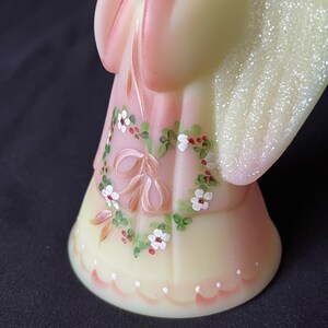 Fenton Burmese Satin Angel, Uranium Glass, Hand Painted Stunning Gift ...