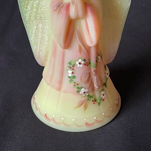 Fenton Burmese Satin Angel, Uranium Glass, Hand Painted Stunning Gift ...