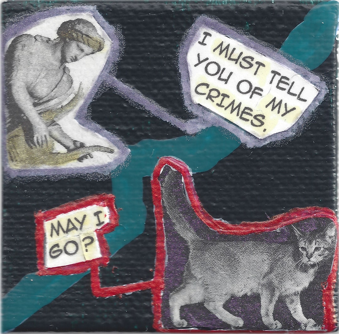 Miniature Collage Art, Weird Collage, Mini Memes, Oddity Art, Small ...