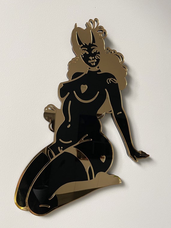 Devil Pin Up Girl Wall Hanging Classic Alternative Gothic Home Etsy
