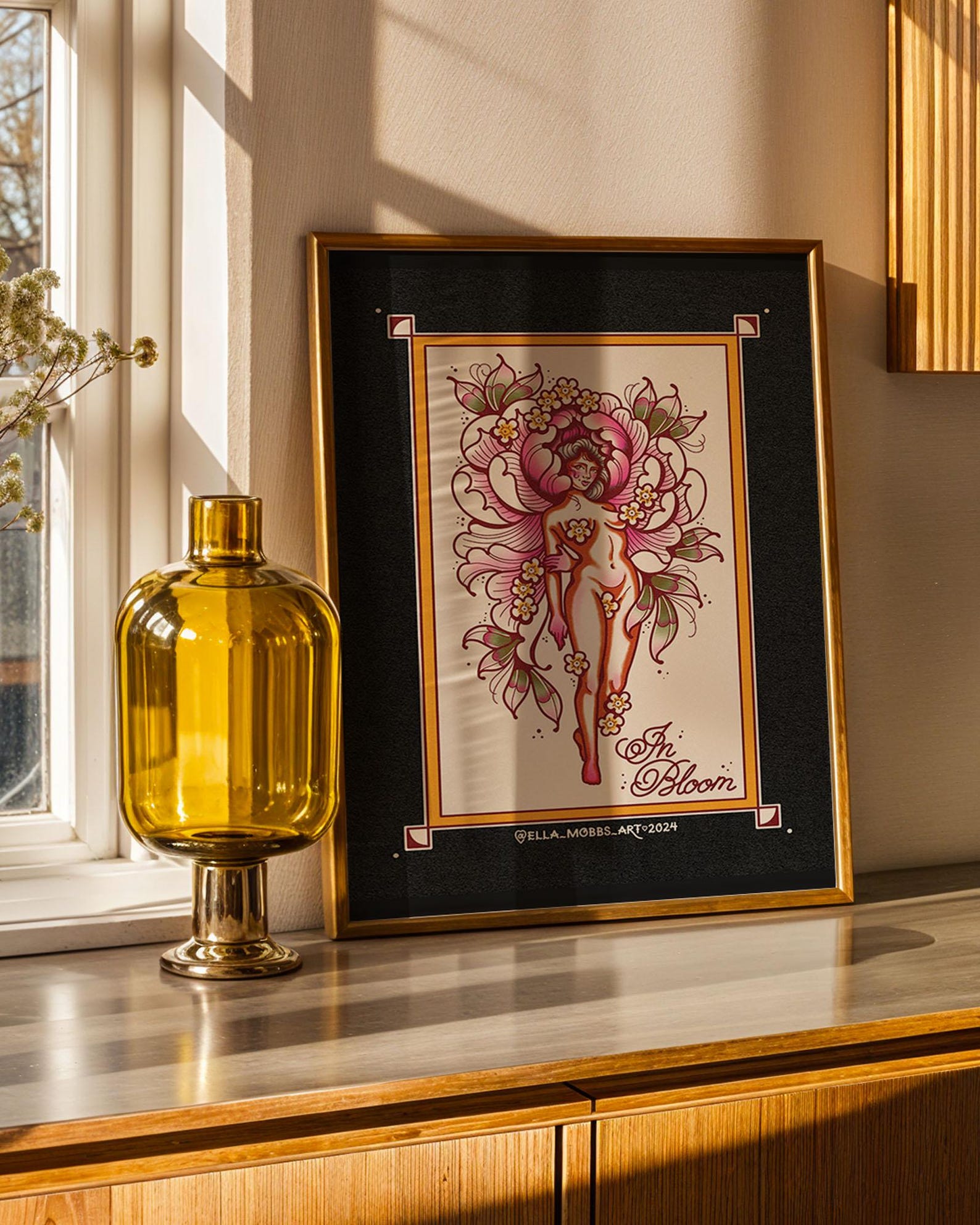 Peony Lady Limited Edition Tattoo Flash Print by Ella Mobbs Creep Heart ...