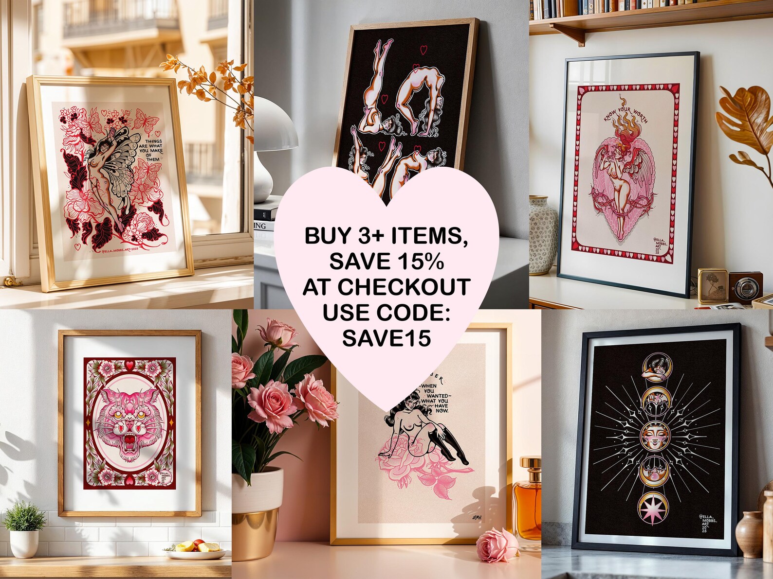 Peony Lady Limited Edition Tattoo Flash Print by Ella Mobbs Creep Heart ...