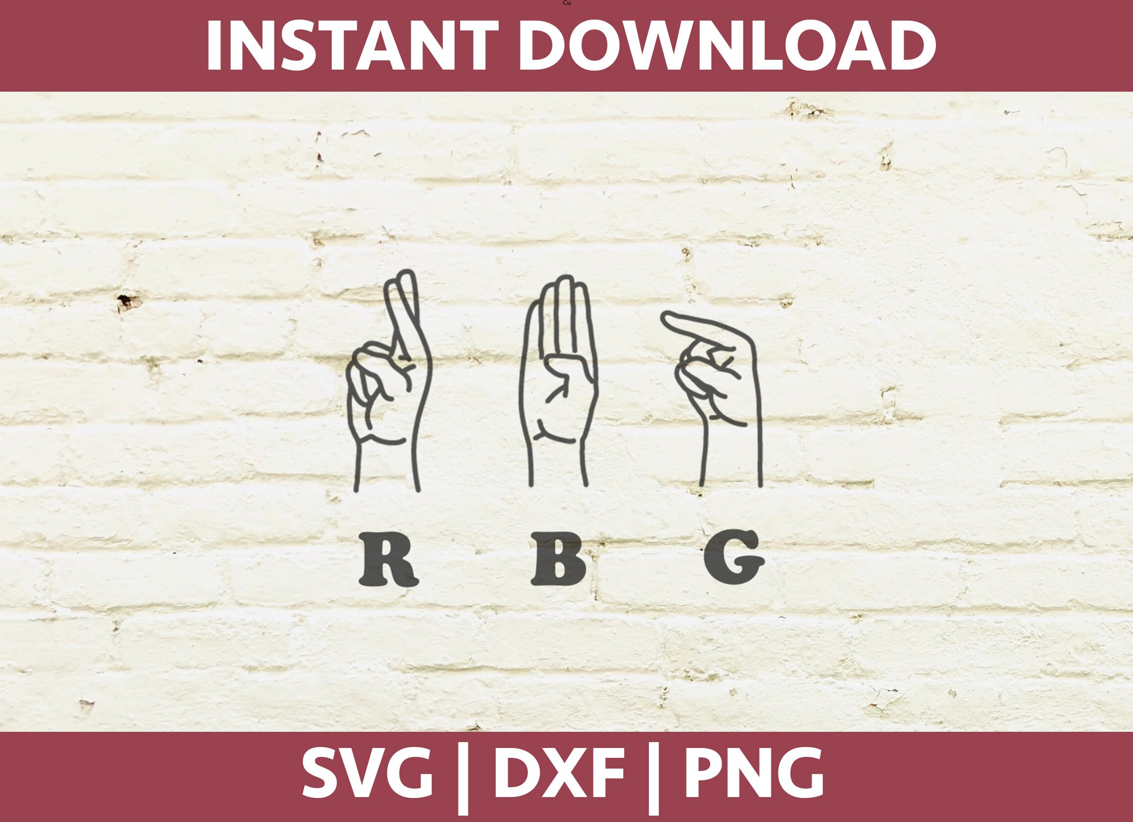 RBG Sign Language ASL SVG File for Cricut, Silhouette, or Print on ...