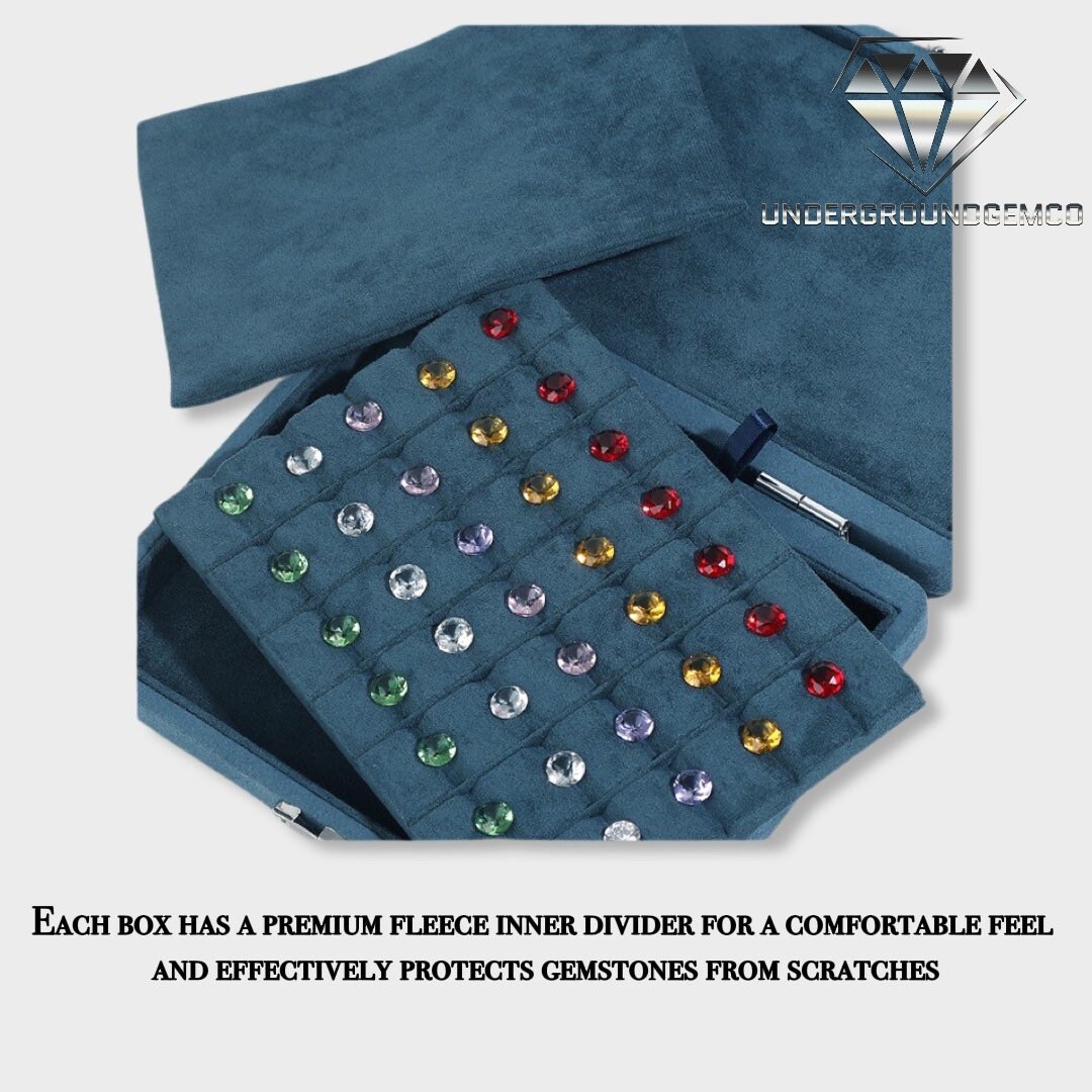 Microfiber Teal Blue Diamonds /gemstones Display Box - Etsy