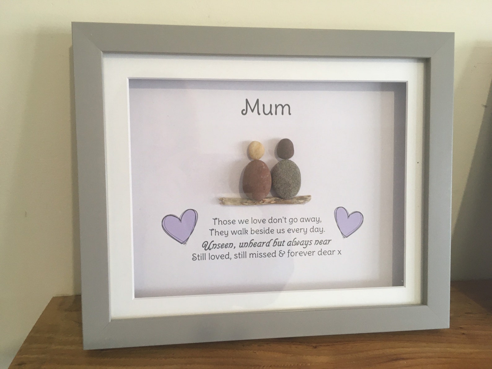 In Memory Pebble Art personalised and Framed Grief Pebble | Etsy