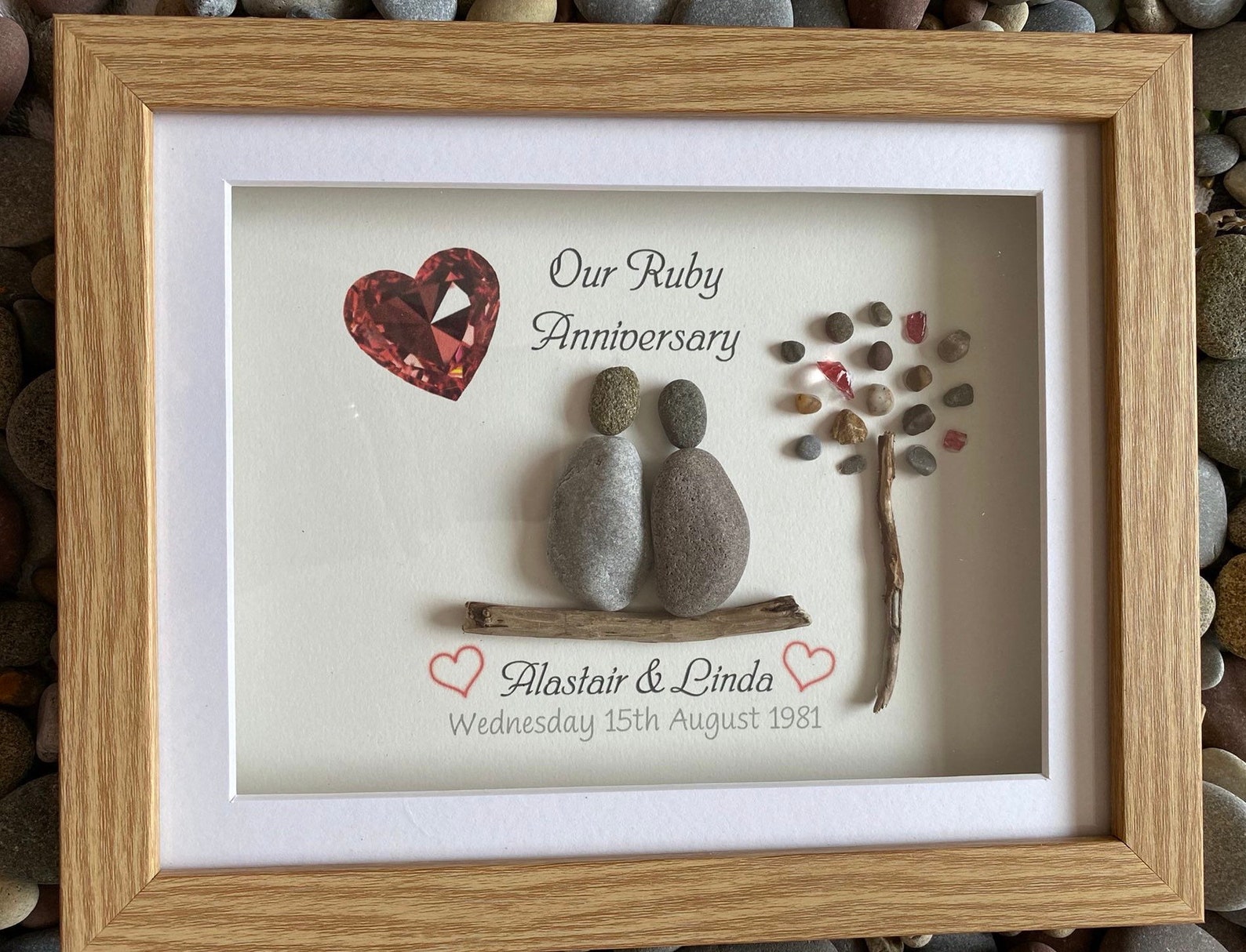 Anniversary Pebble Art: 10x8 Golden Anniversary Tin - Etsy