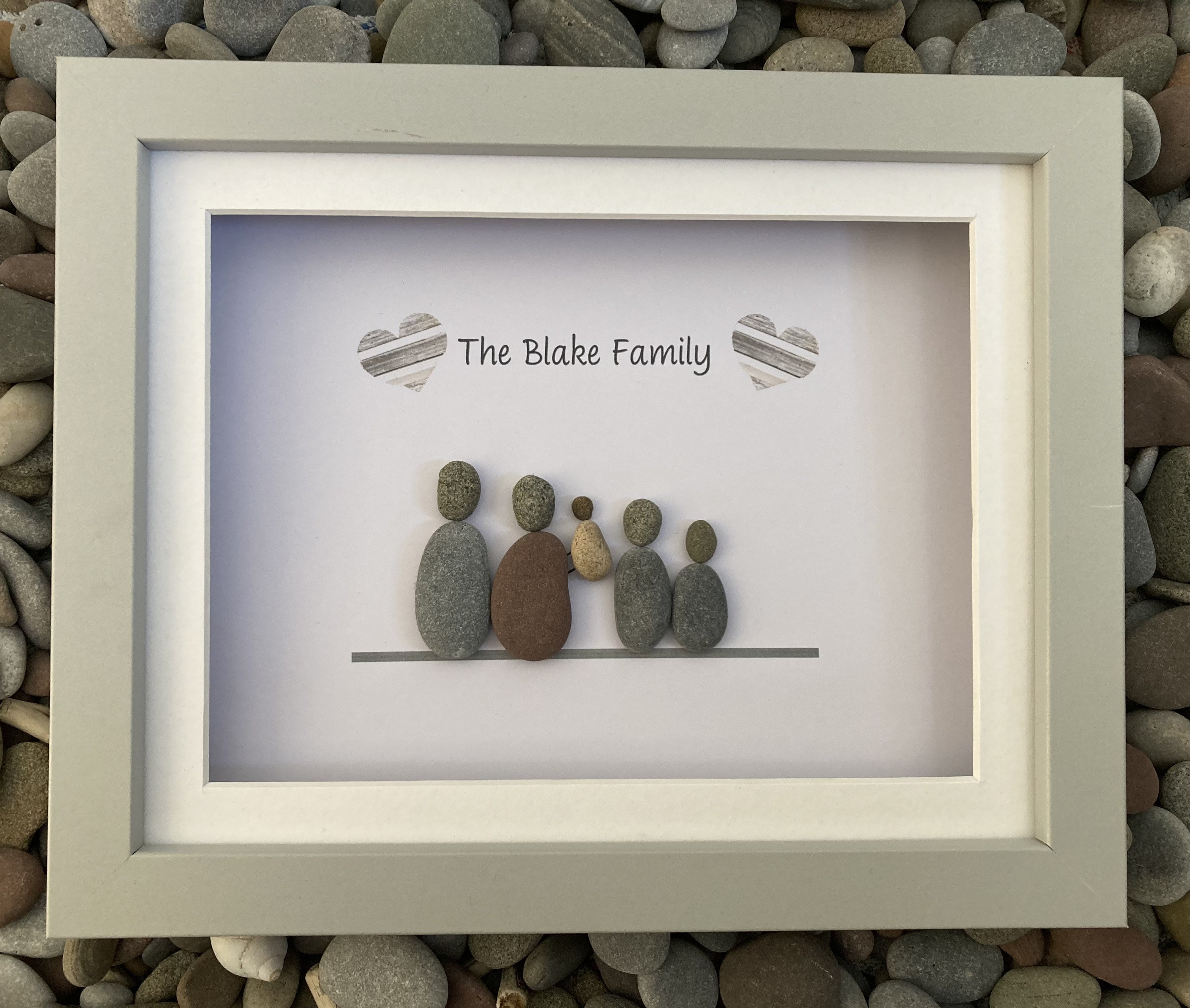 Family Pebble Art. Pebble Picture Our Family. Personalised Family Gift ...