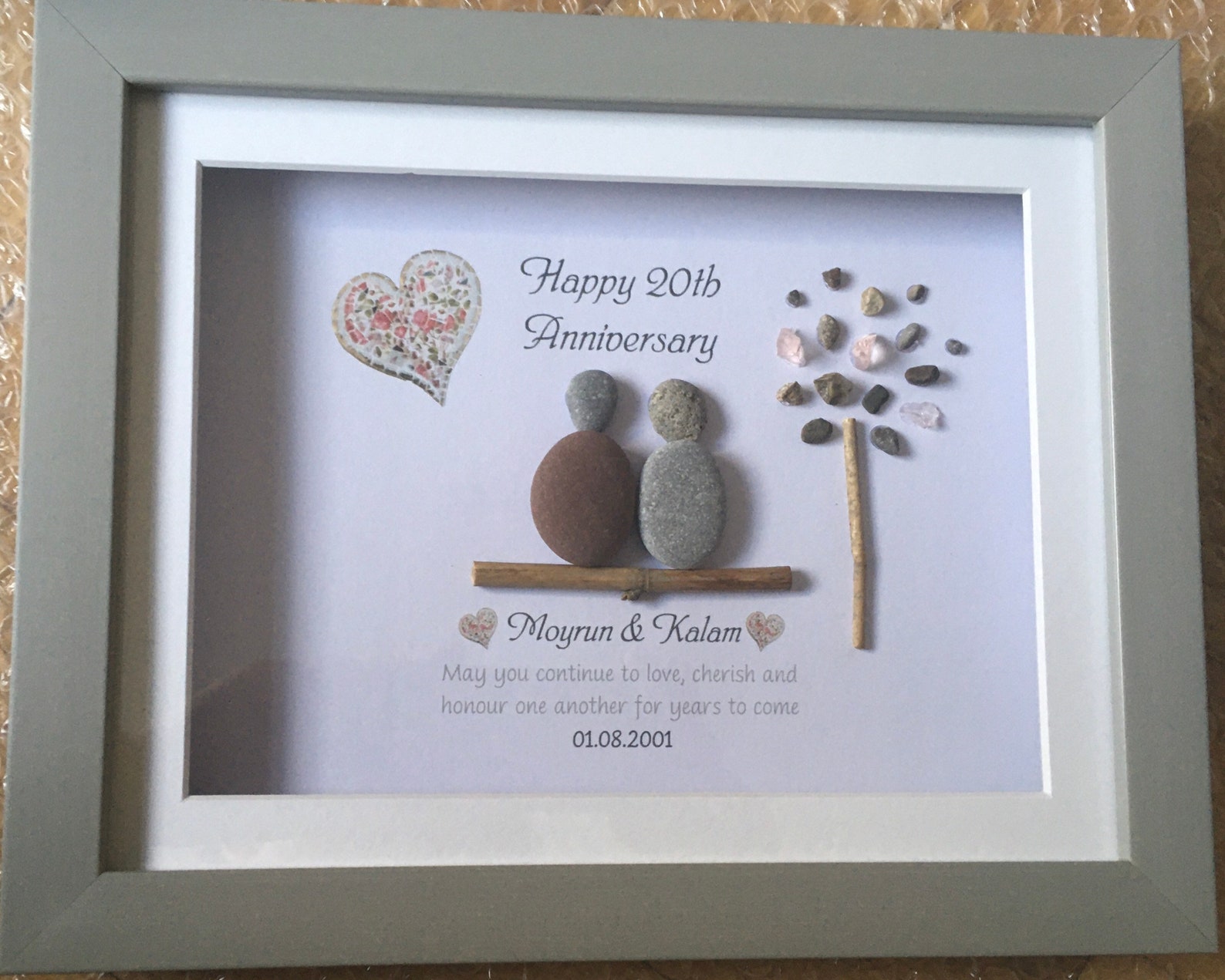 Anniversary Pebble Art: 10x8 Golden Anniversary, Tin Anniversary ...