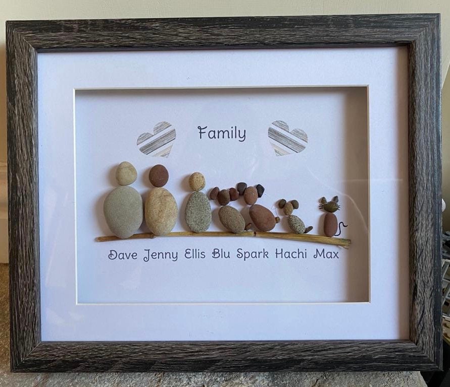 Family Pebble Art. Pebble Picture Our Family. Precious Family | Etsy UK