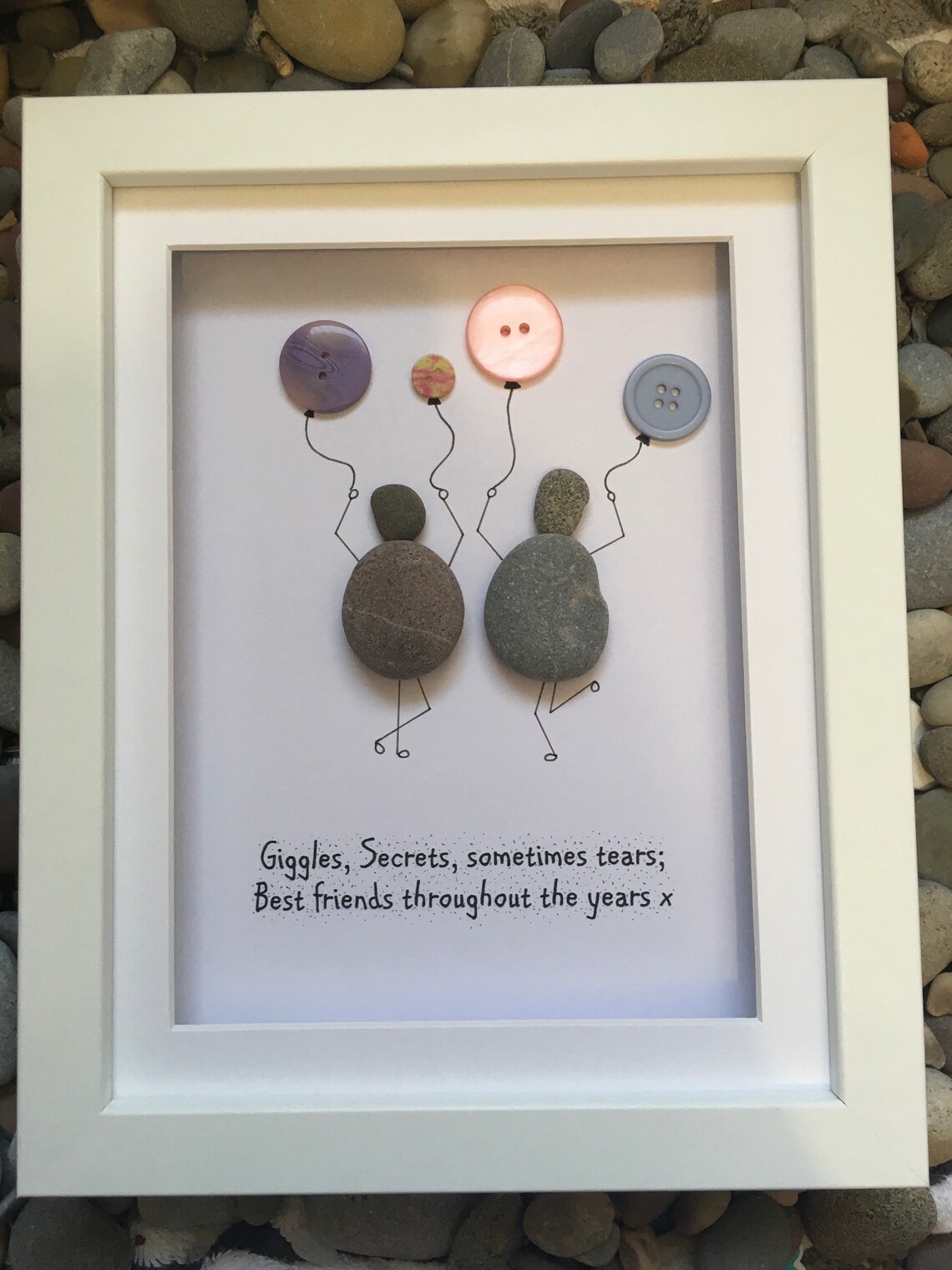 Birthday Pebble Art Balloon Design, Personalised Pebble Picture - Etsy