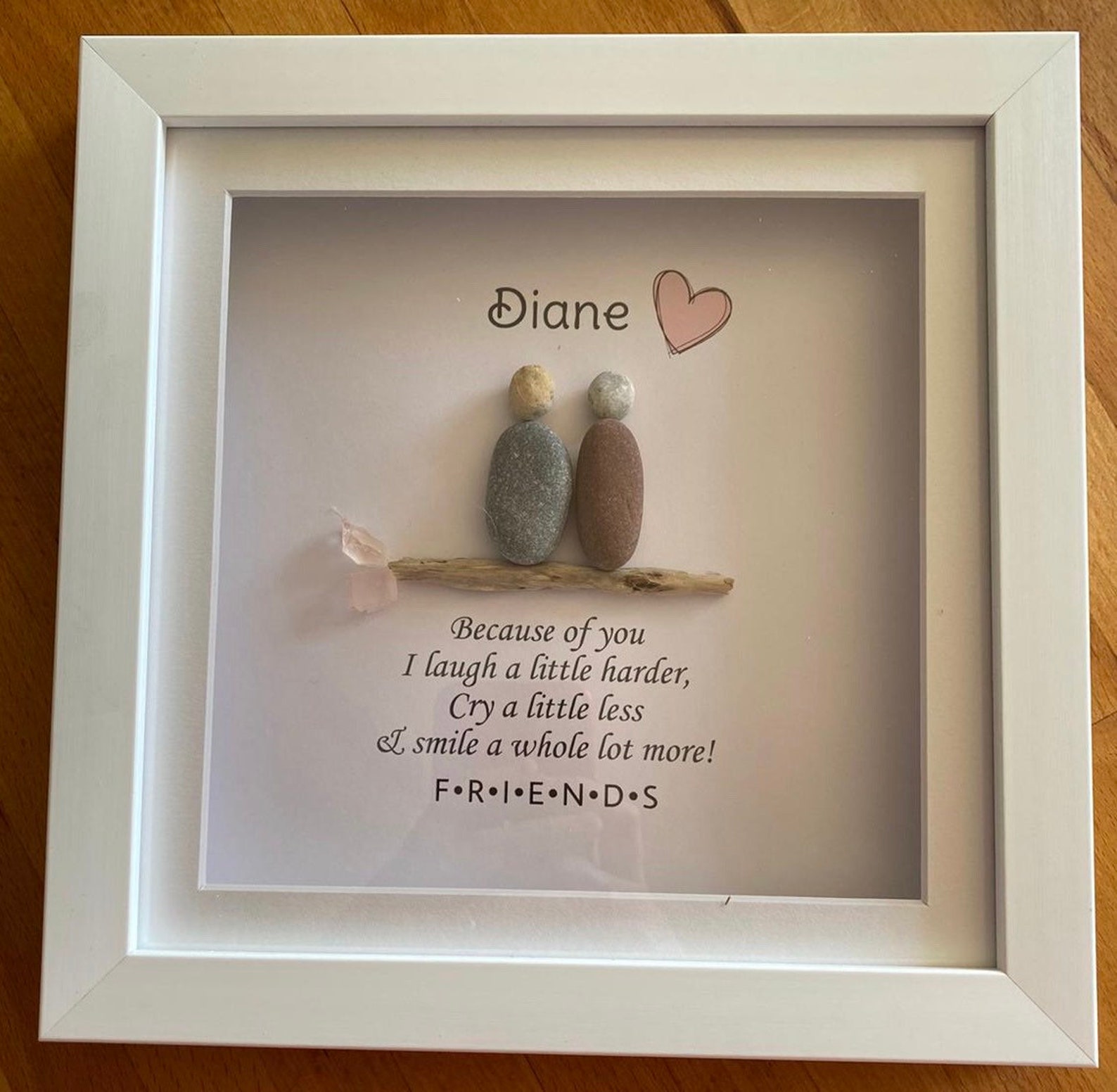 Friend Pebble Art (brand New Design) Framed and Personalised. Best ...