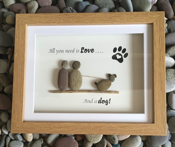 Pet Lovers Pebble Art. Dog Pebble Picture or Cat Pebble | Etsy UK