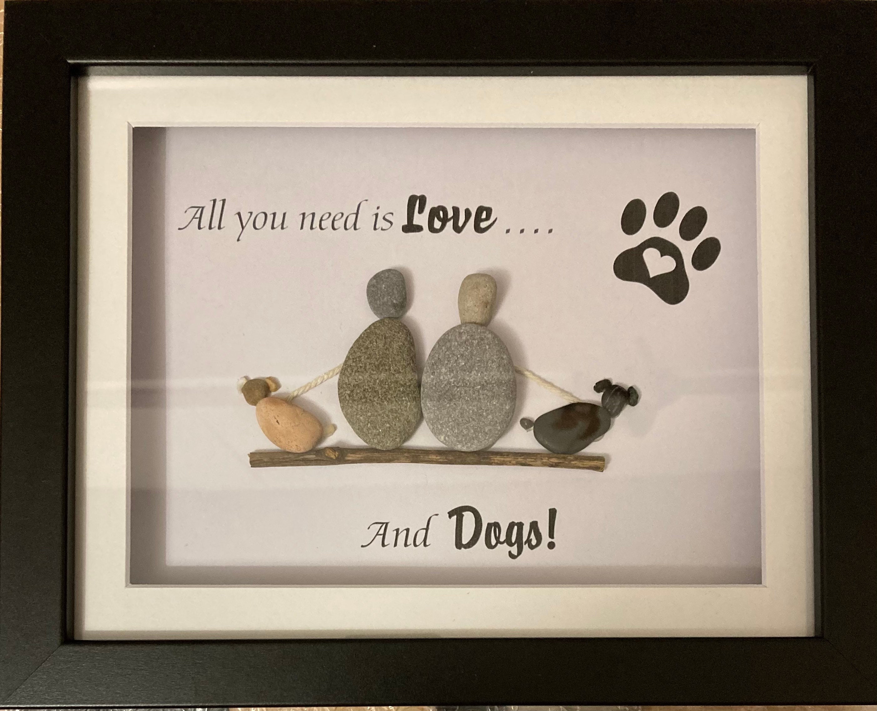 Pet Lovers Pebble Art. Dog Pebble Picture or Cat Pebble - Etsy UK
