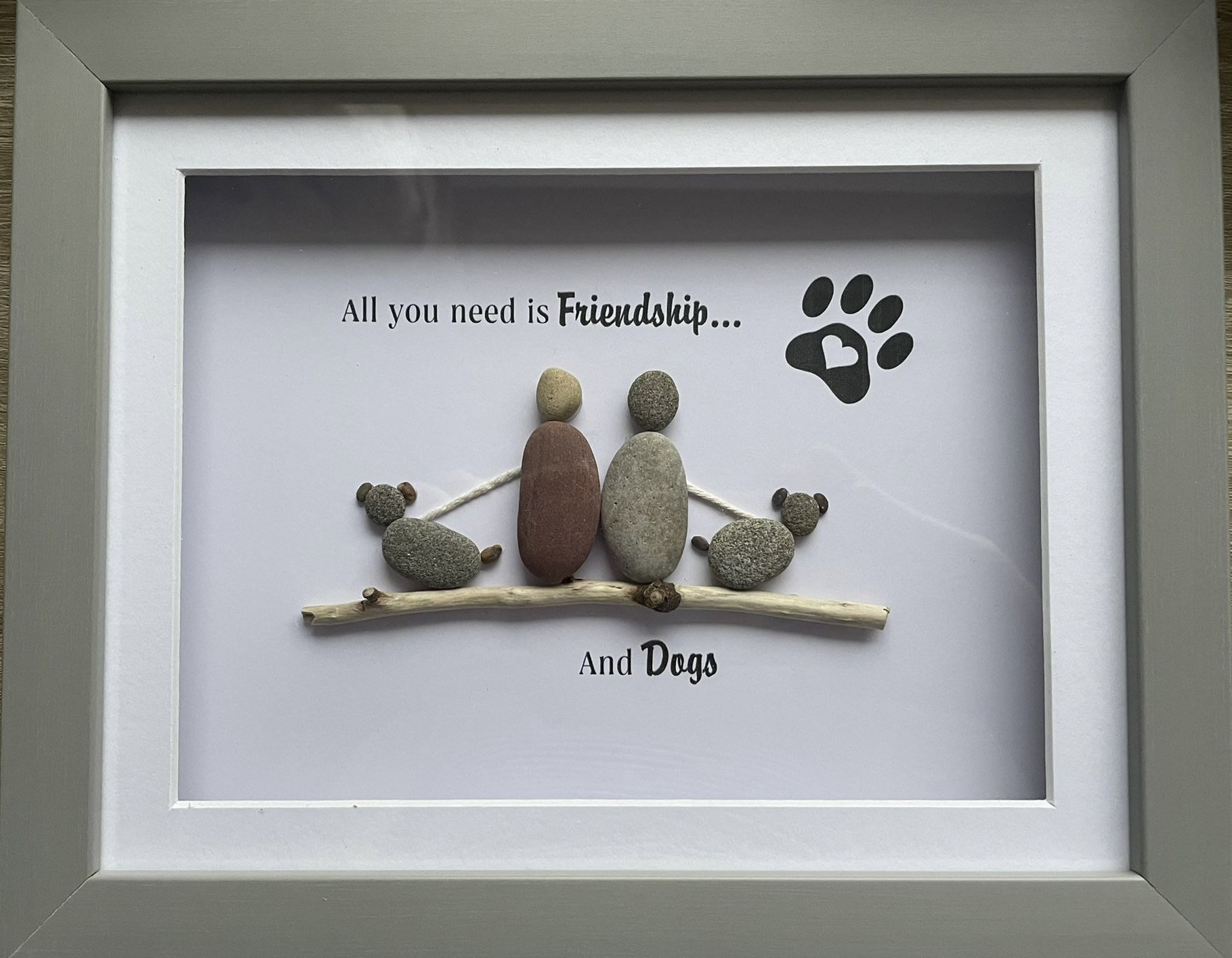 Pet Lovers Pebble Art. Dog Pebble Picture or Cat Pebble | Etsy UK