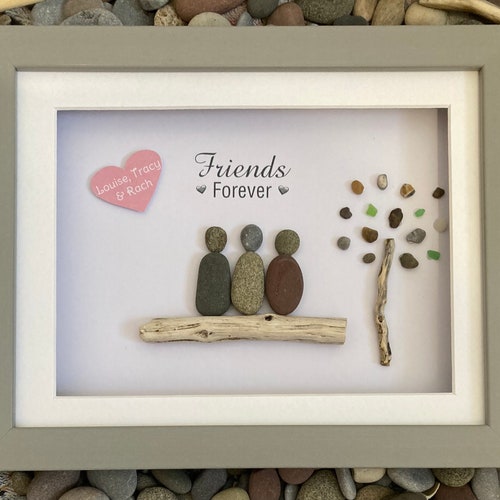 Pebble Art Friends. Best Friend Pebble Art Picture. - Etsy