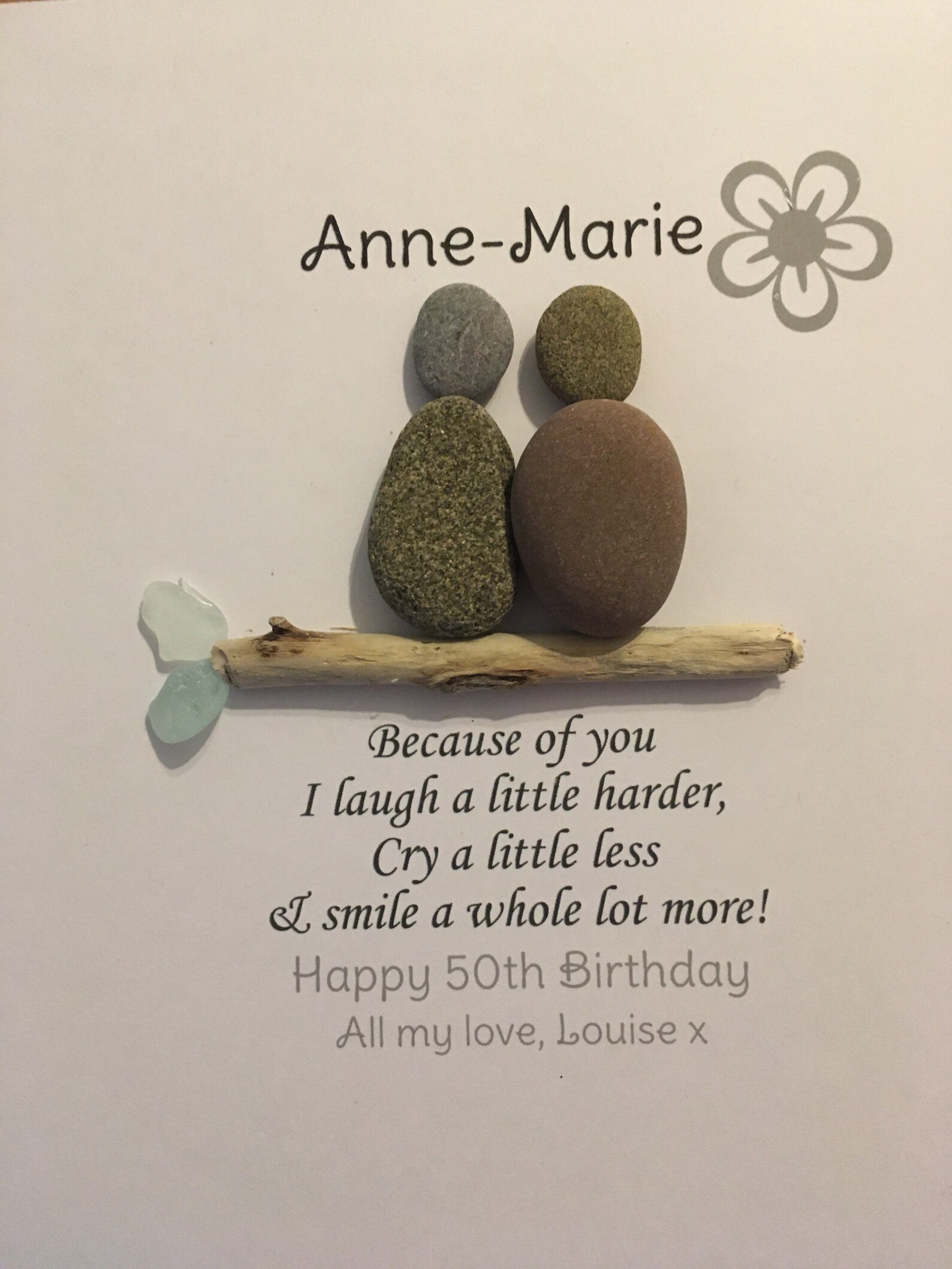 Birthday Pebble Art. Personalised Pebble Picture for Special Birthday ...