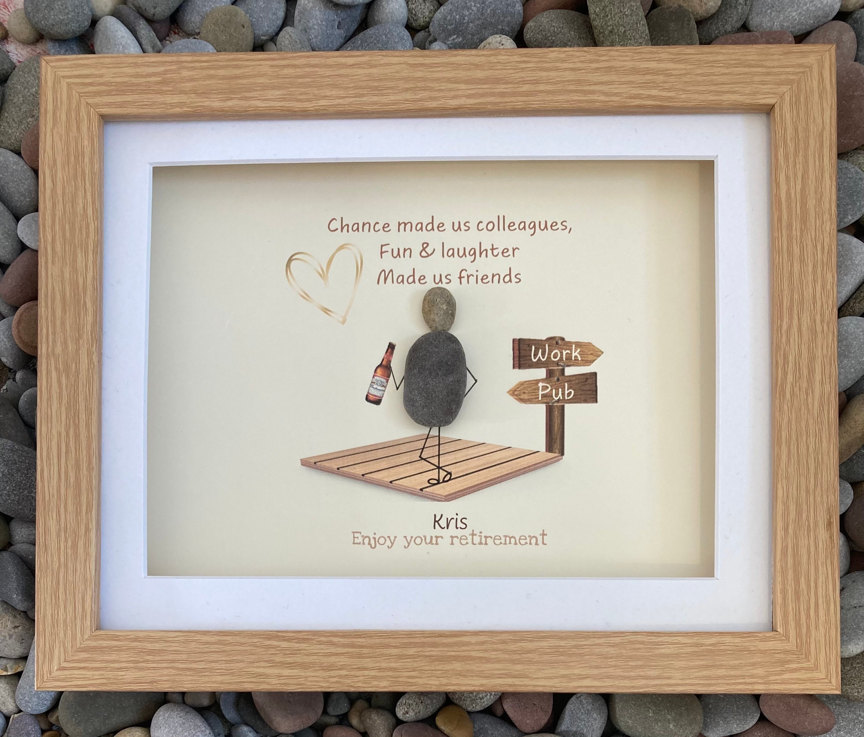 Colleague Pebble Art. 10x8” Leaving Gift. Gifts for Her. Friend Pebble ...