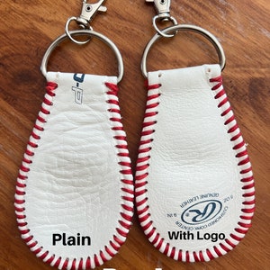 Real Baseball Keychain Personalized Keychain Leather Custom Baseball ...