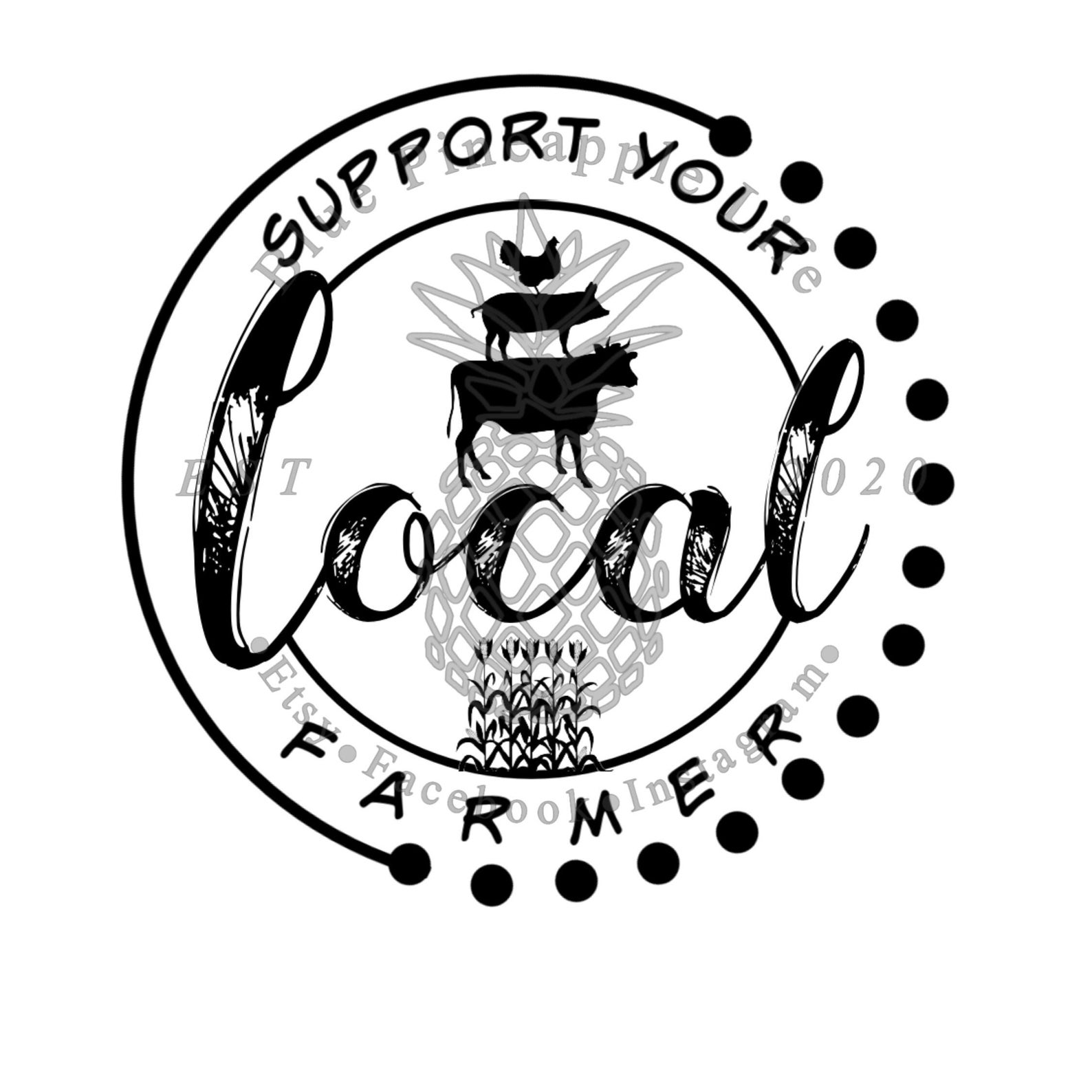 Support Your Local Farmer SVG and PNG Files. ANF. Digital - Etsy