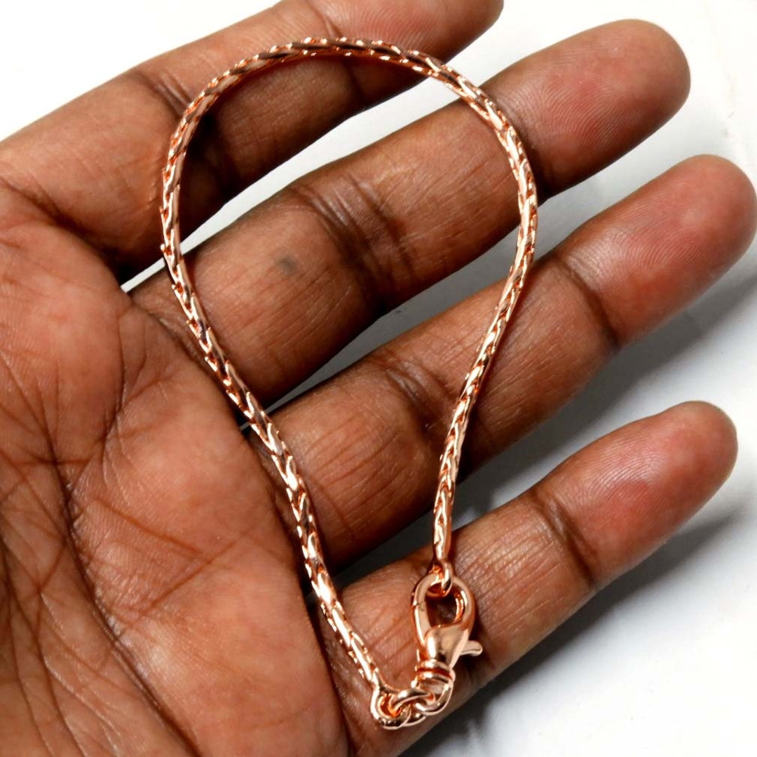 Pure Copper Snake Chain Bracelet, Lobster Clasp, Dainty Jewelry - Etsy
