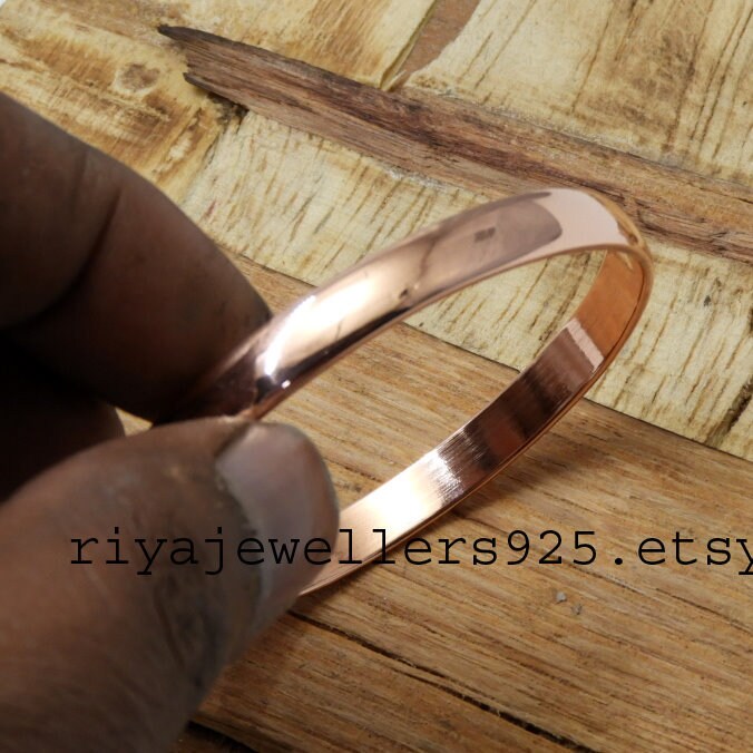 Polished Copper Bangle half Round Pure Copper Bangle Copper - Etsy