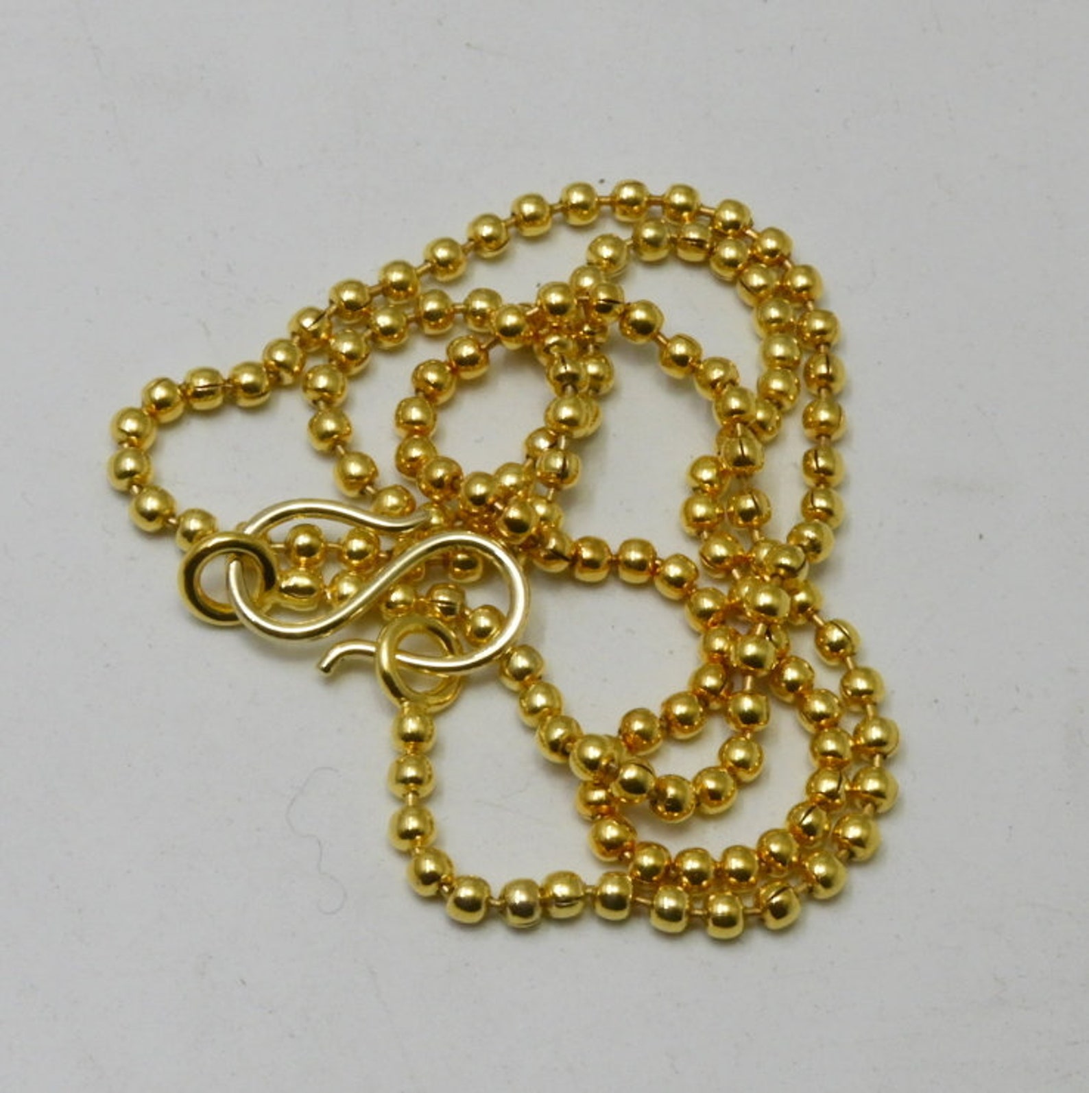 22K Gold Filled Ball Chain Necklace - 3mm Bead - Etsy