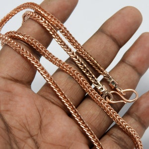 100 % Copper Chain Necklace Pure Copper Wheat Chain Solid Jewelry Chain ...